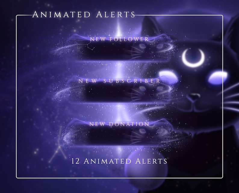 Celestial Cat Animated Stream Overlay/cats Theme/space Overlay ...