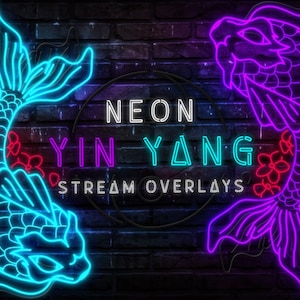 Yin Yang Animated Stream Package/japanese Aesthetic/aesthetic Neon ...