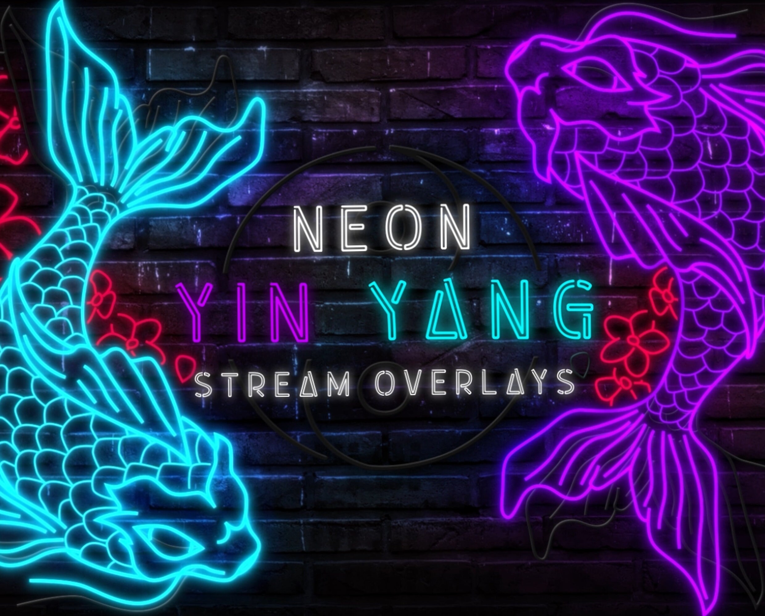 Yin Yang Animated Stream Package/japanese Aesthetic/aesthetic Neon ...