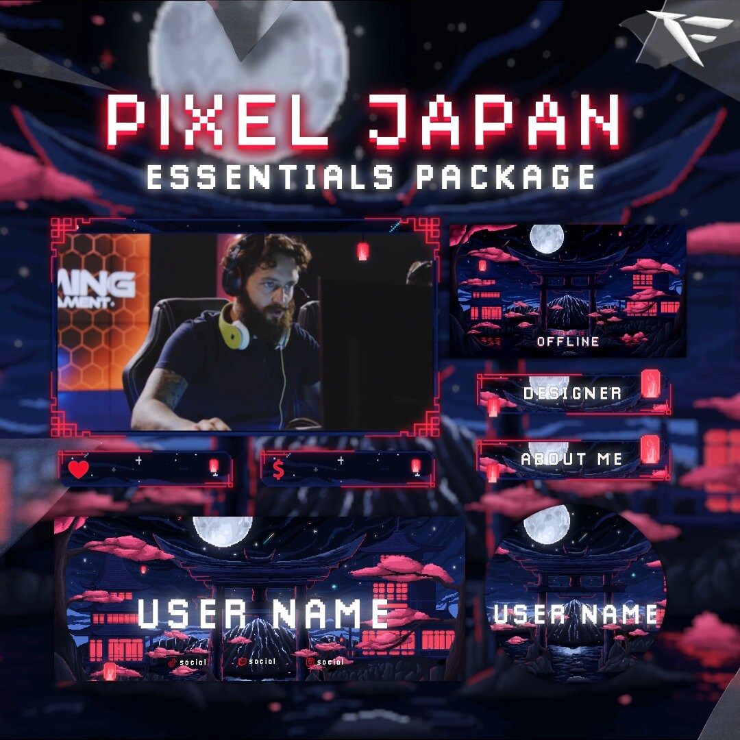 Pixel Japan Overlays Essentials/japanese Aesthetic/pixel Art/japan ...