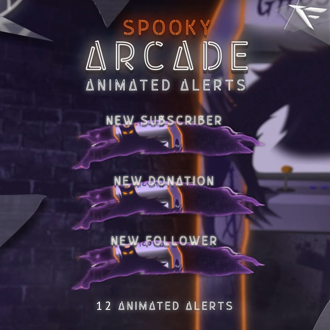 Spooky Arcade Animated Stream Overlay: Halloween Neon Theme (instant ...