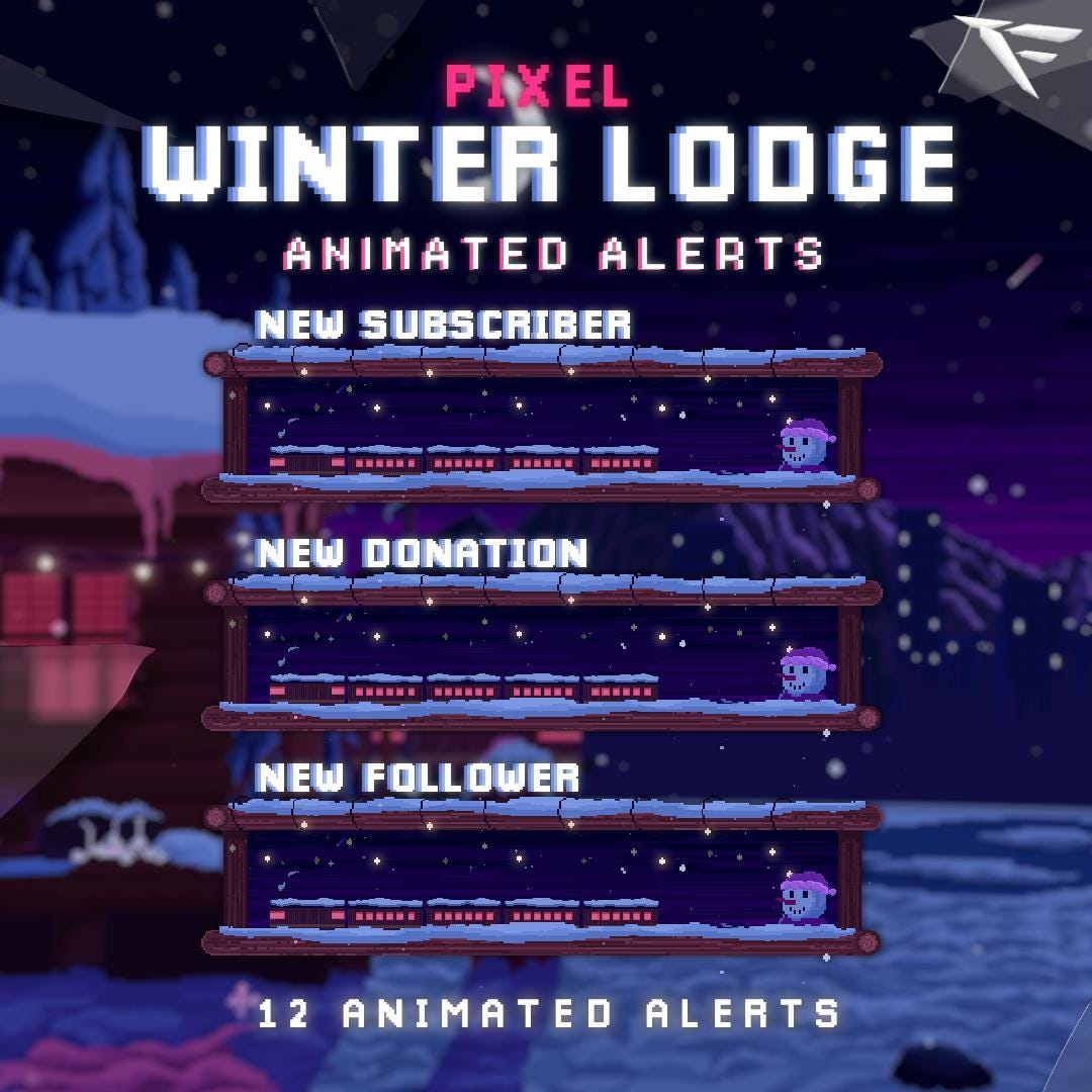 Pixel Winter Lodge Twitch Overlays/holidays Aesthetic/cozy Winter ...