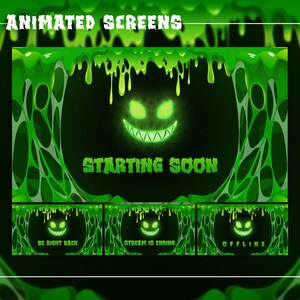 Animated Slime Monster Stream Overlay Package: Horror Theme - Etsy