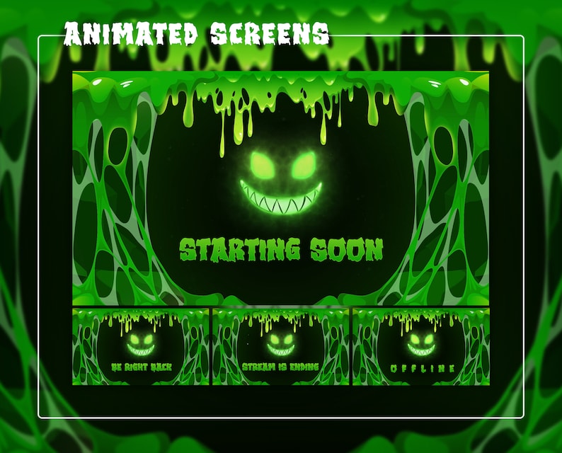 Animated Slime Monster Stream Overlay Package: Horror Theme - Etsy