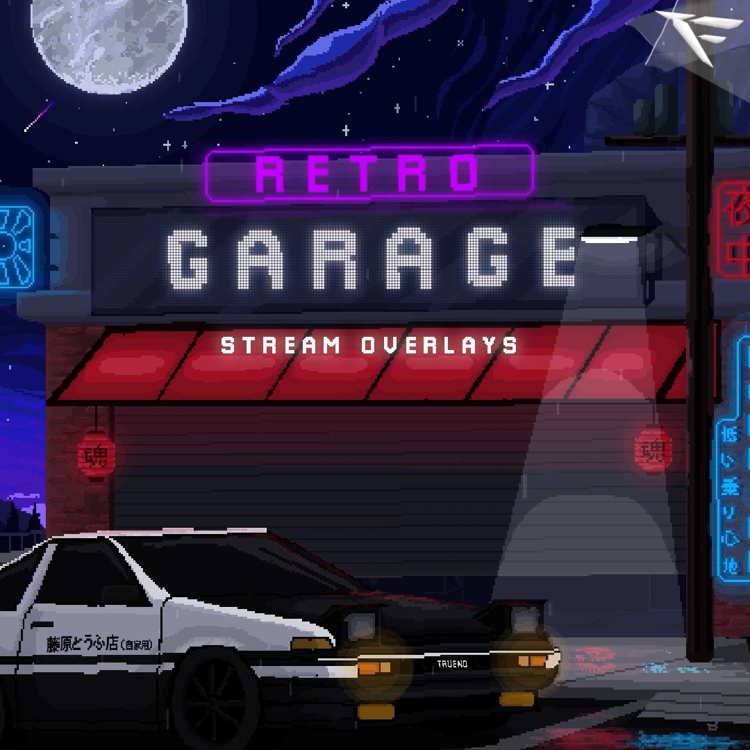Retro Garage Animated Stream Package: Racing Pixel Art Twitch Set - Etsy