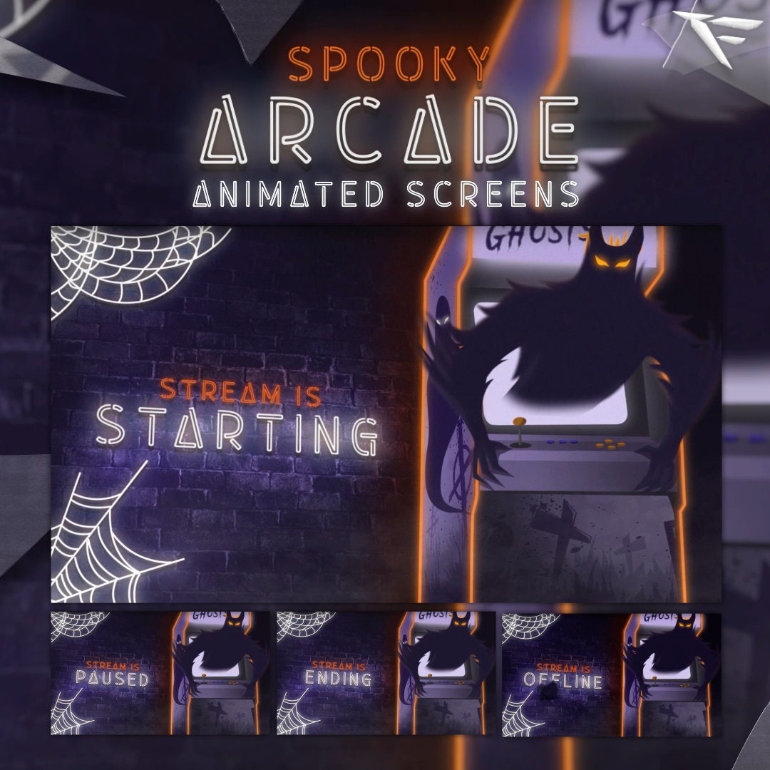 Spooky Arcade Animated Stream Screens/horror Theme/halloween Overlay ...