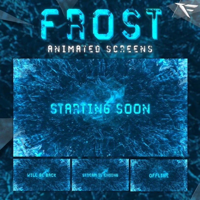 Frost Animated Stream Package: Twitch Overlay, Panels, Transition - Etsy