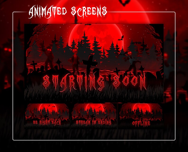 Cemetery Horror Animated Stream Overlay: Halloween Twitch Theme - Etsy