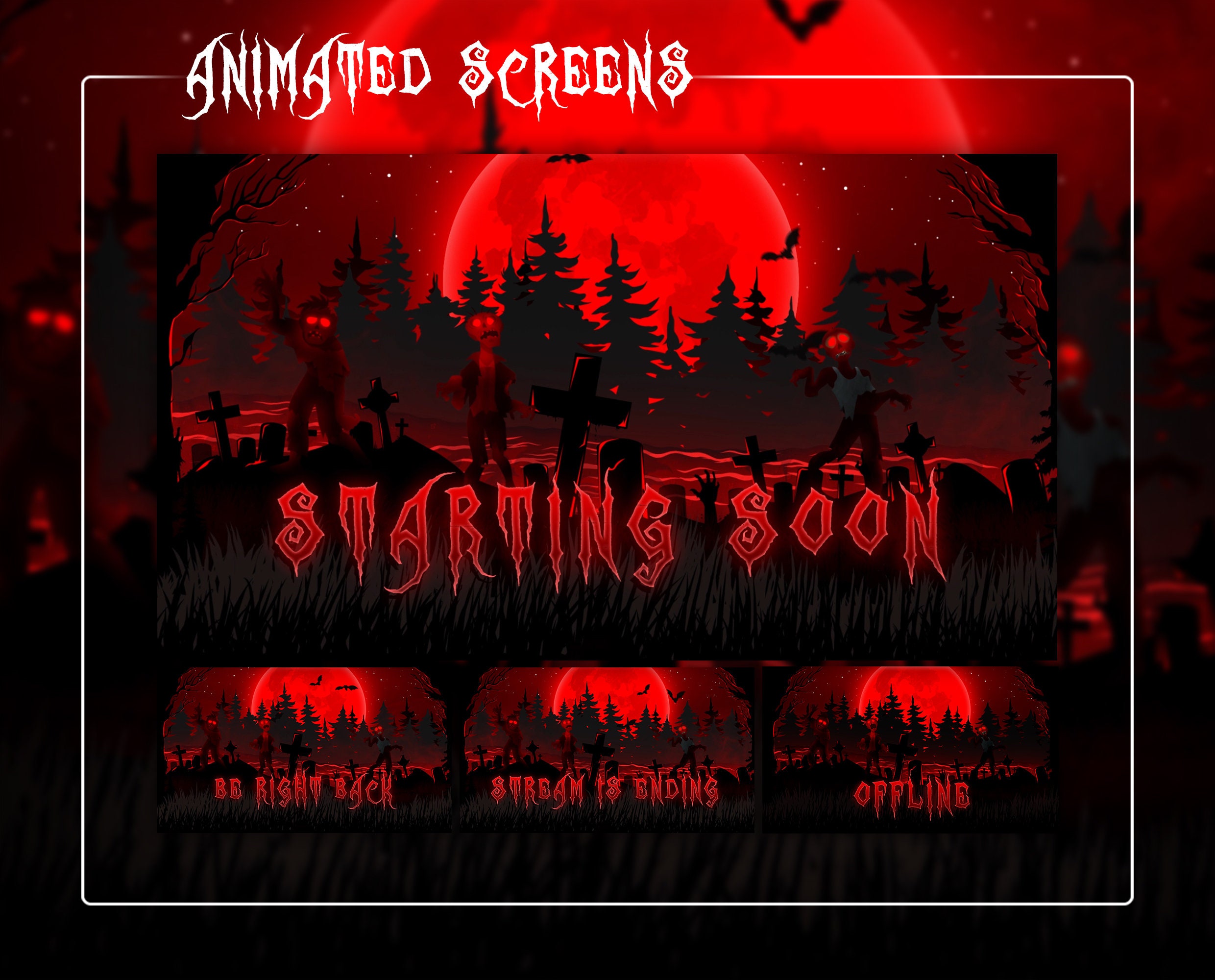 Cemetery Horror Animated Stream Overlay: Halloween Twitch Theme - Etsy