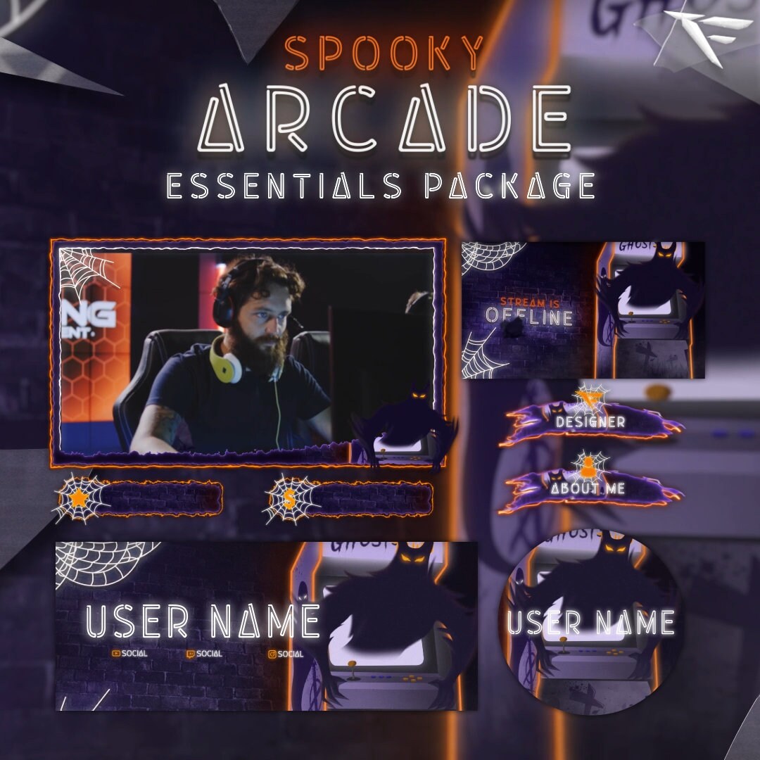 Spooky Arcade Essentials Animated Overlays/horror Theme/spooky Overlays ...