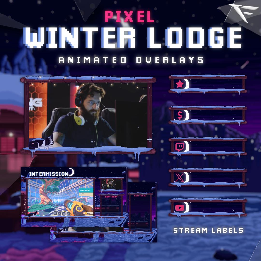 Pixel Winter Lodge Twitch Overlays/holidays Aesthetic/cozy Winter ...