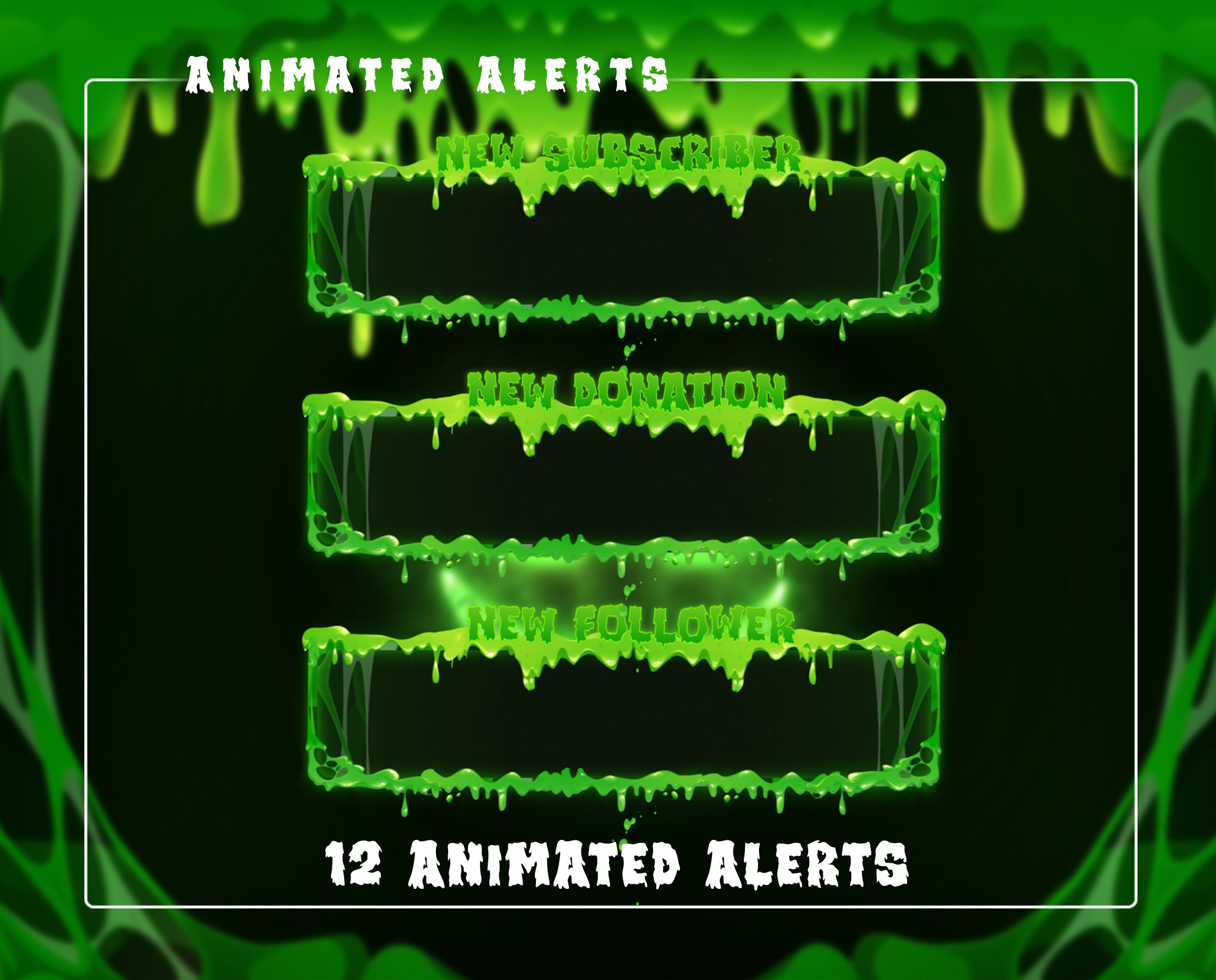 Slime Monster Animated Stream Overlays/psychedelic Aesthetic/slime ...