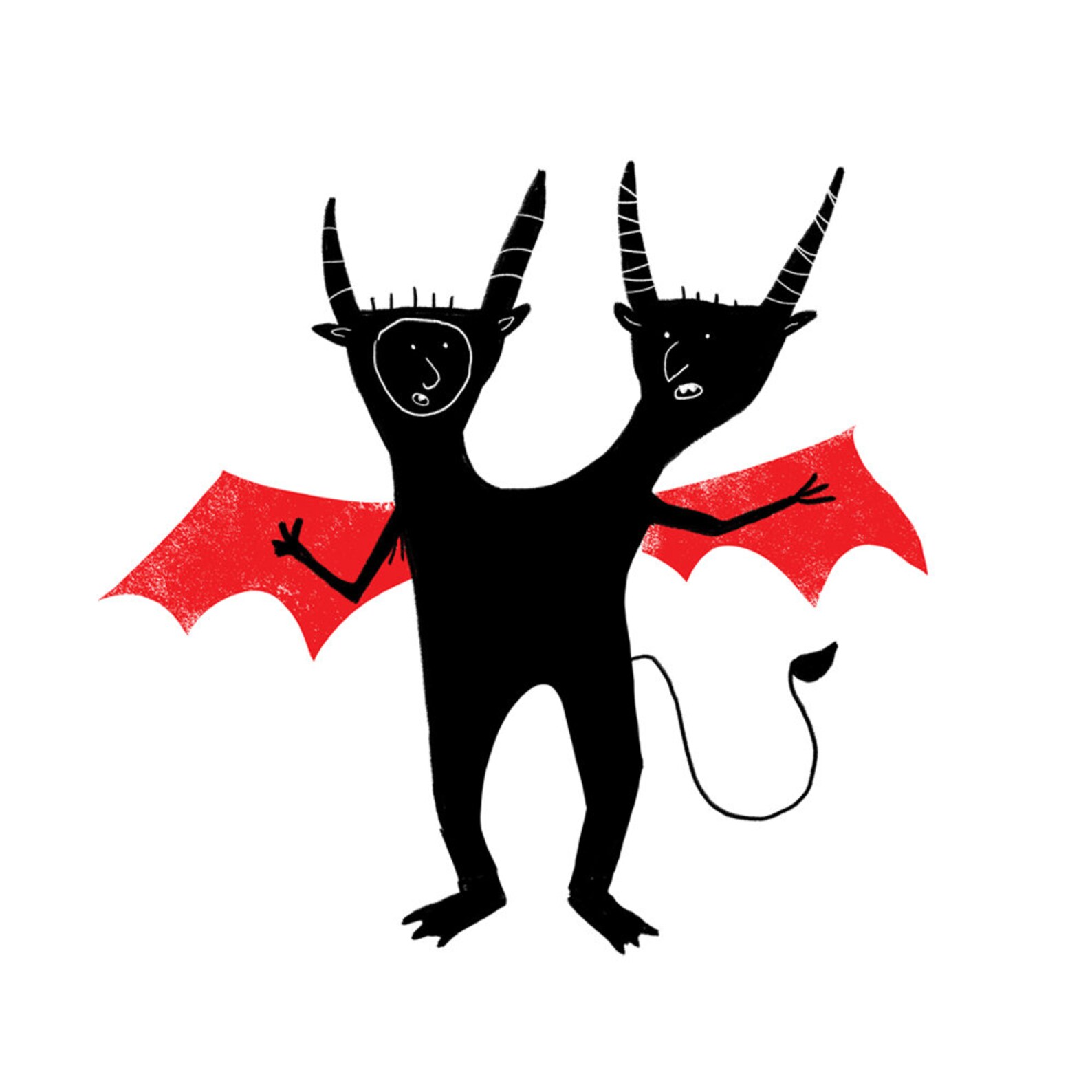 Two Headed Devil , Poster Print, Wall Decor Poster. Minimalist Poster, Wall Art, Scandinavian ...
