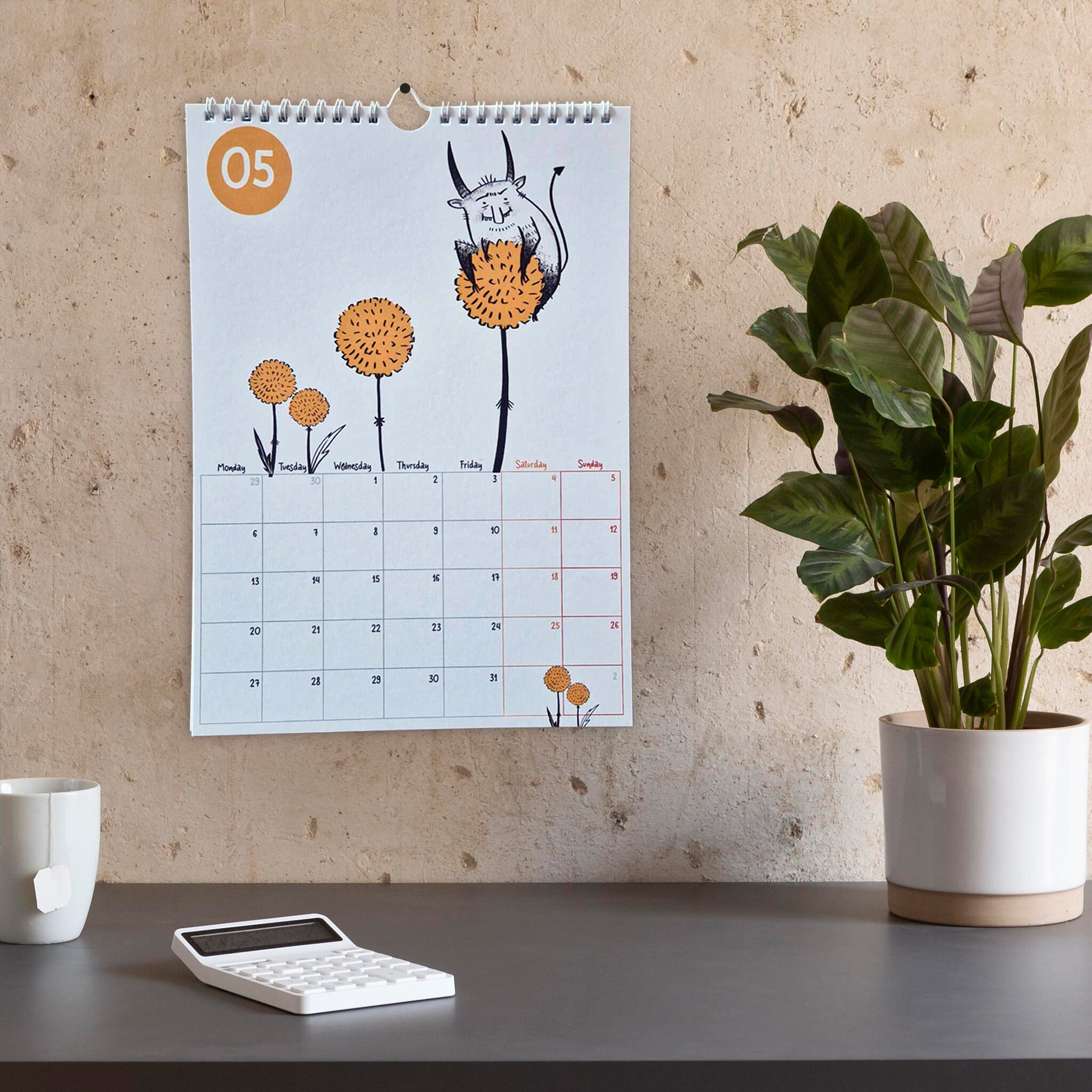 2024 Devil Calendar A4 Format Chalk Paper 350g Mate - Etsy