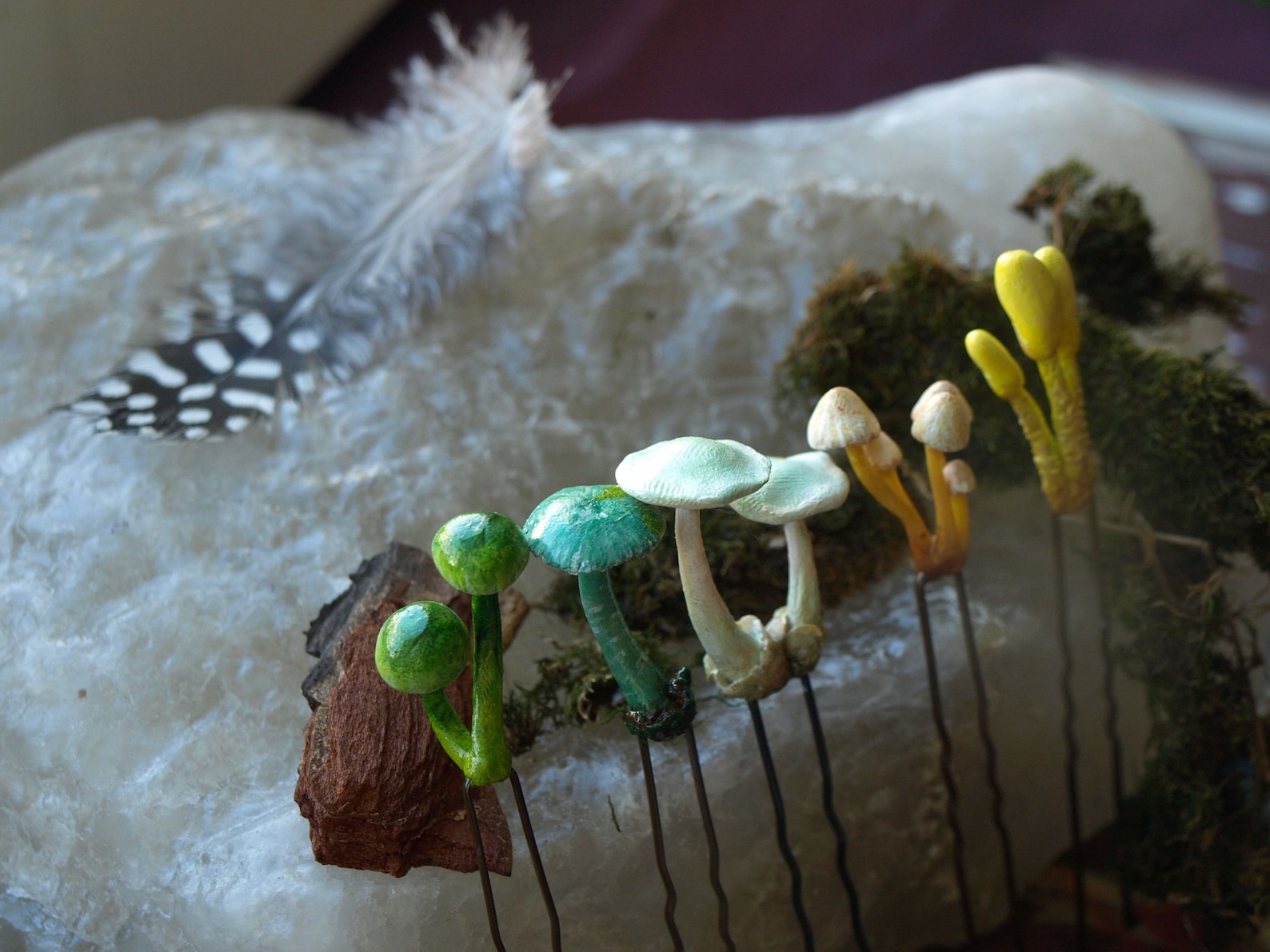 Set of 5 Handmade Polymer Clay Realistic Mushroom Hair Pins - Etsy