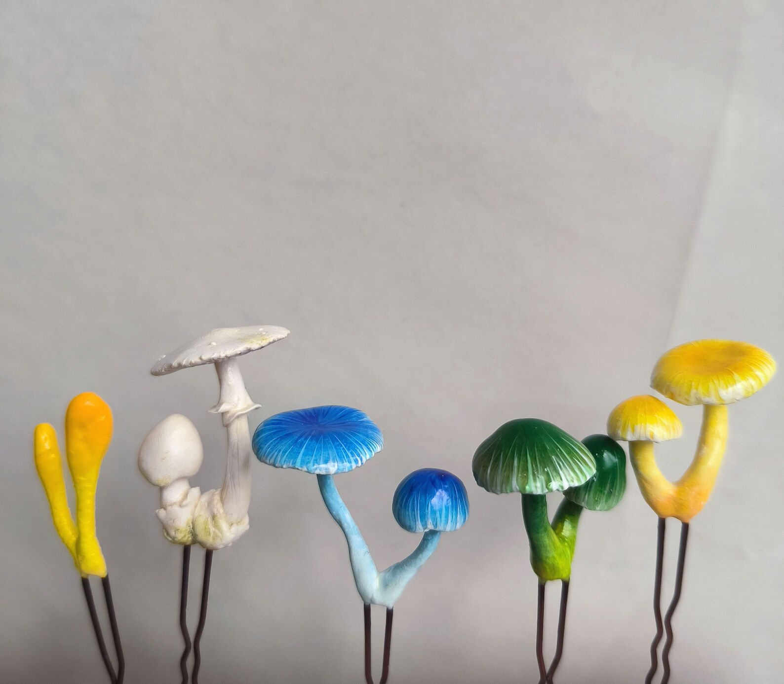 Handmade Polymer Clay Mushroom Hair Pins: Forest Witchy Accessories ...