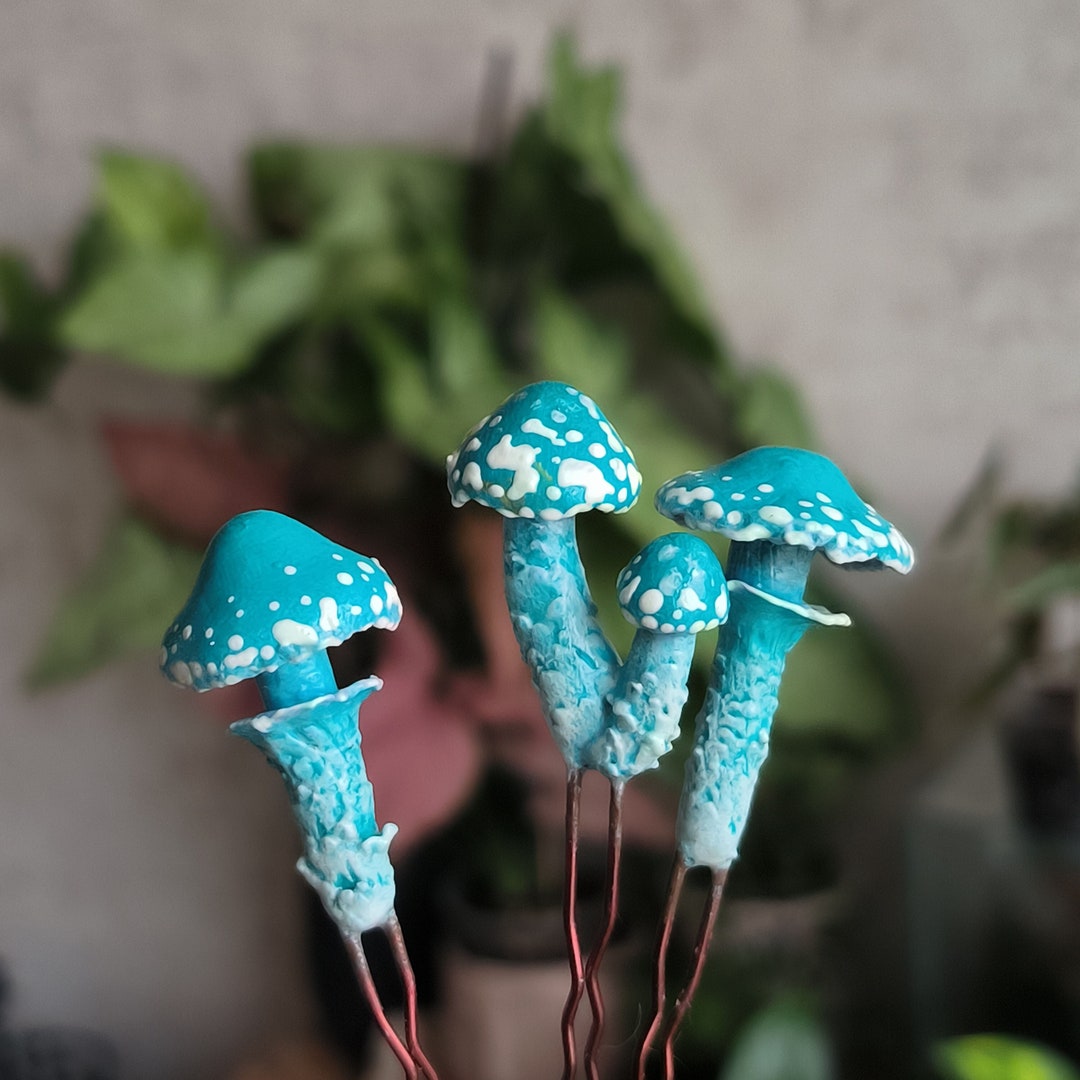 Verdigris Agaric Mushroom Hair Clip ~ Fairy Core Hair Pin - Etsy