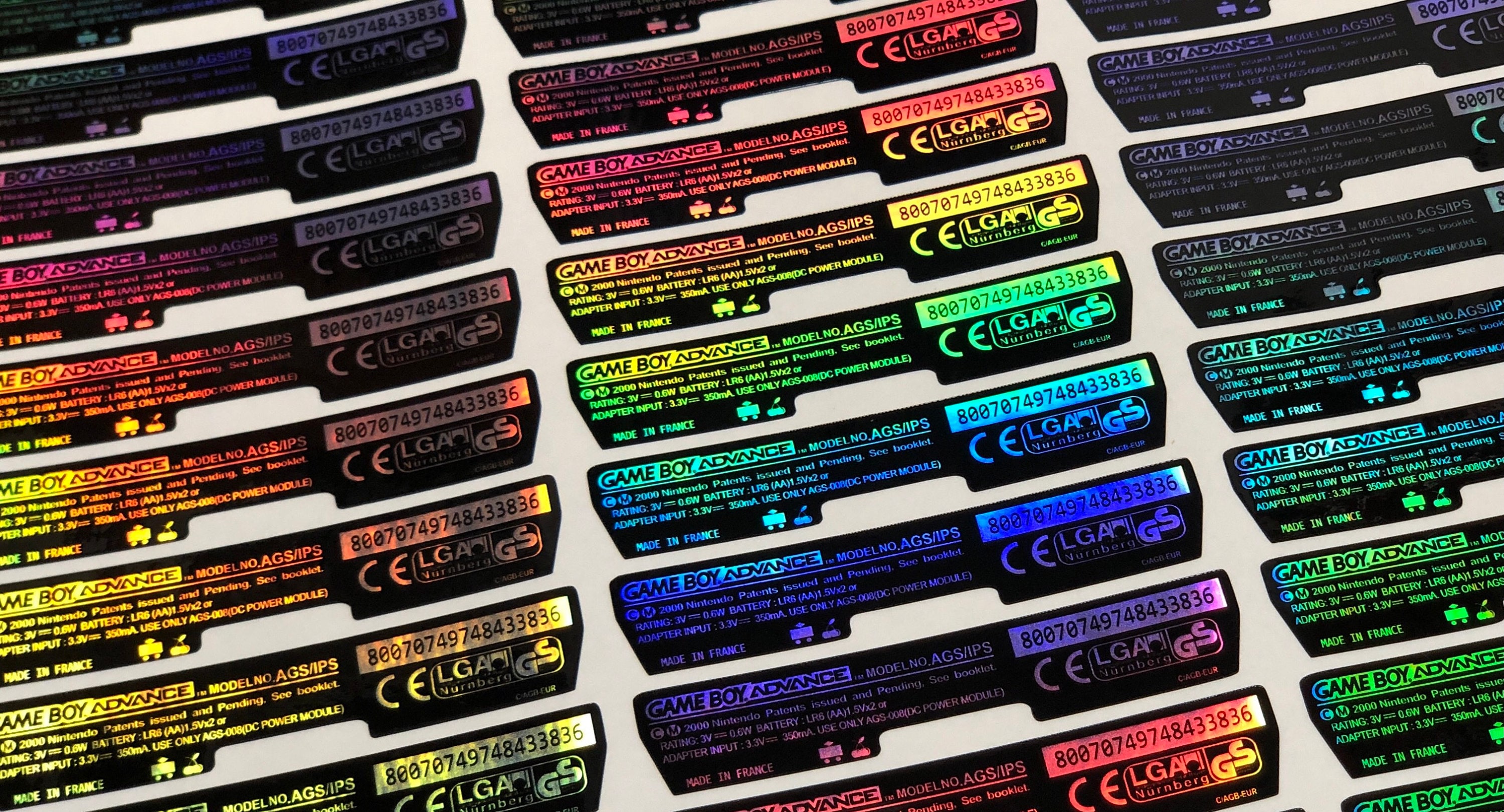 Gameboy Advance Holographic Back stickers | Etsy