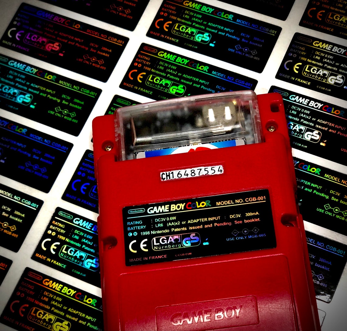 Gameboy Color Holographic Back stickers | Etsy