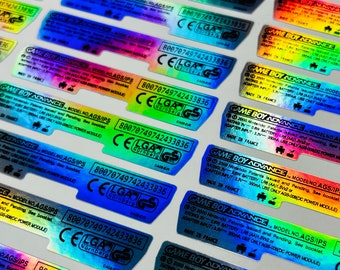 Holographic / Metallic Back Label for Gameboy Advance SP Replacement ...