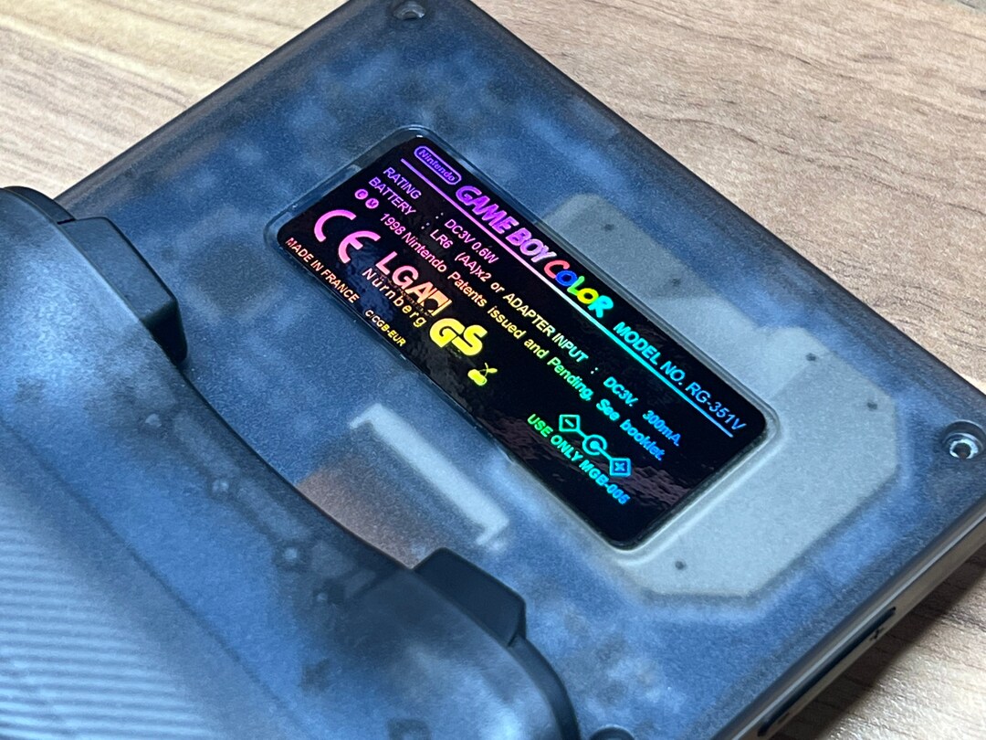 RG351V Gameboy Color Holographic Back Sticker - Etsy