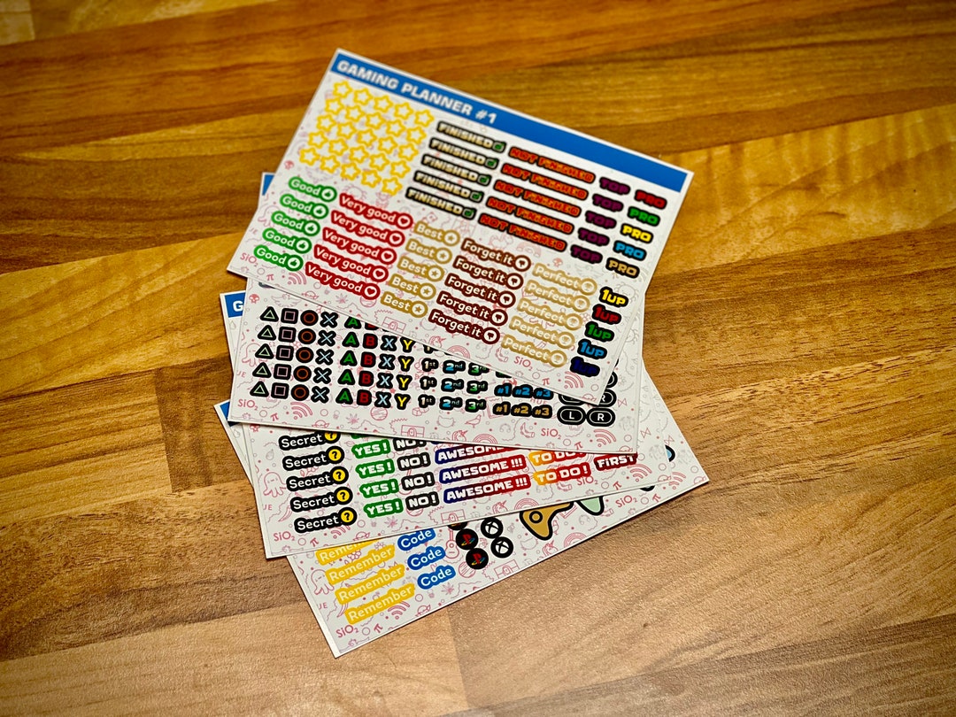 Gaming Planner Stickers Full Set - Etsy