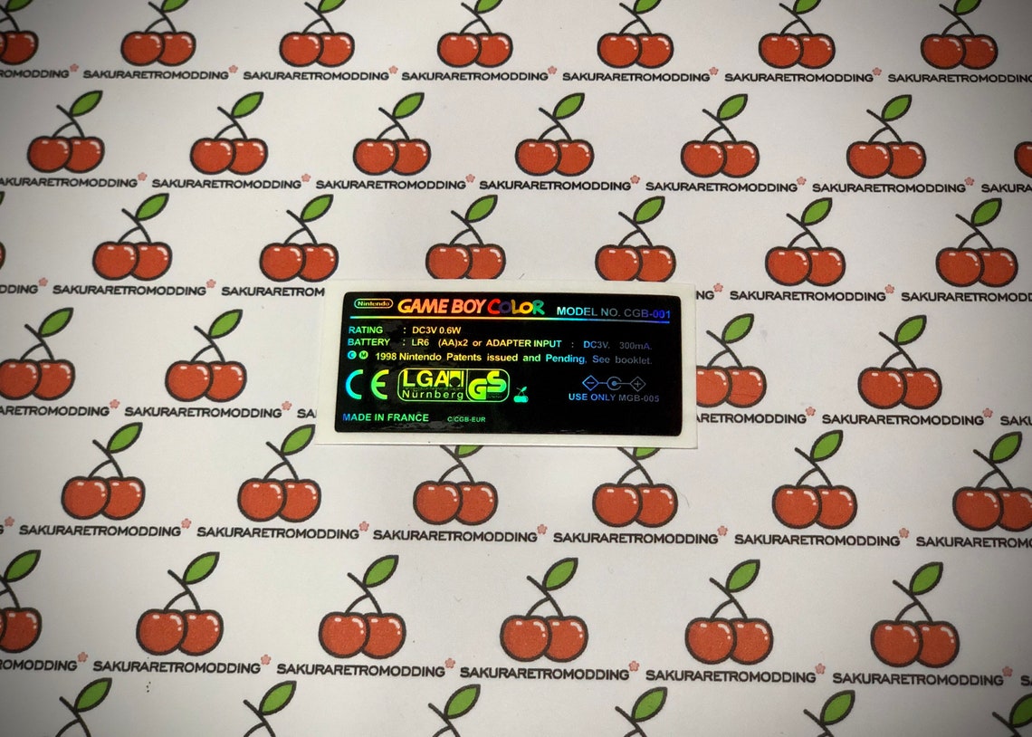 Gameboy Color Holographic Back stickers | Etsy