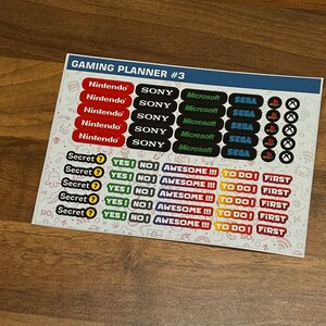 Gaming Planner Stickers Full Set - Etsy