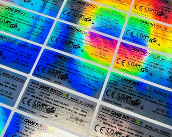 Gameboy Color Original Style Custom Rear Sticker / Label Full ...