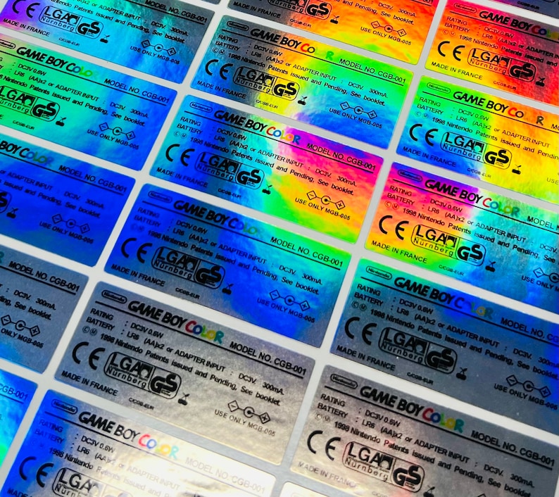 Gameboy Color Holographic Inverted Back Sticker - Etsy