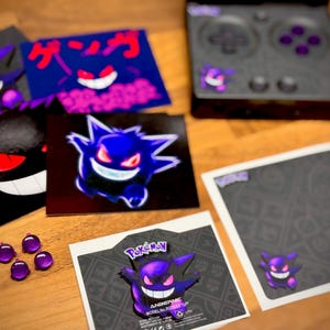 Anbernic RG35XX SP Pokémon Gengar Mod Buttons, Stickers and Paper Card ...