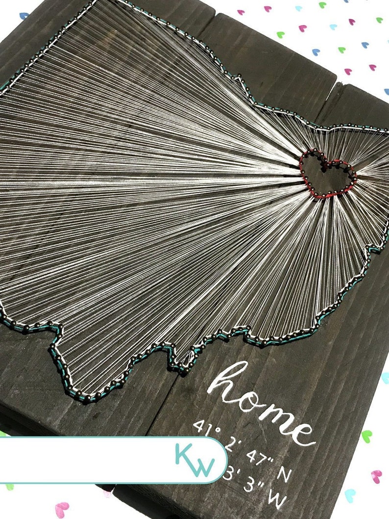 Home String Art With Heart Made From Rustic Reclaimed Wood - Etsy