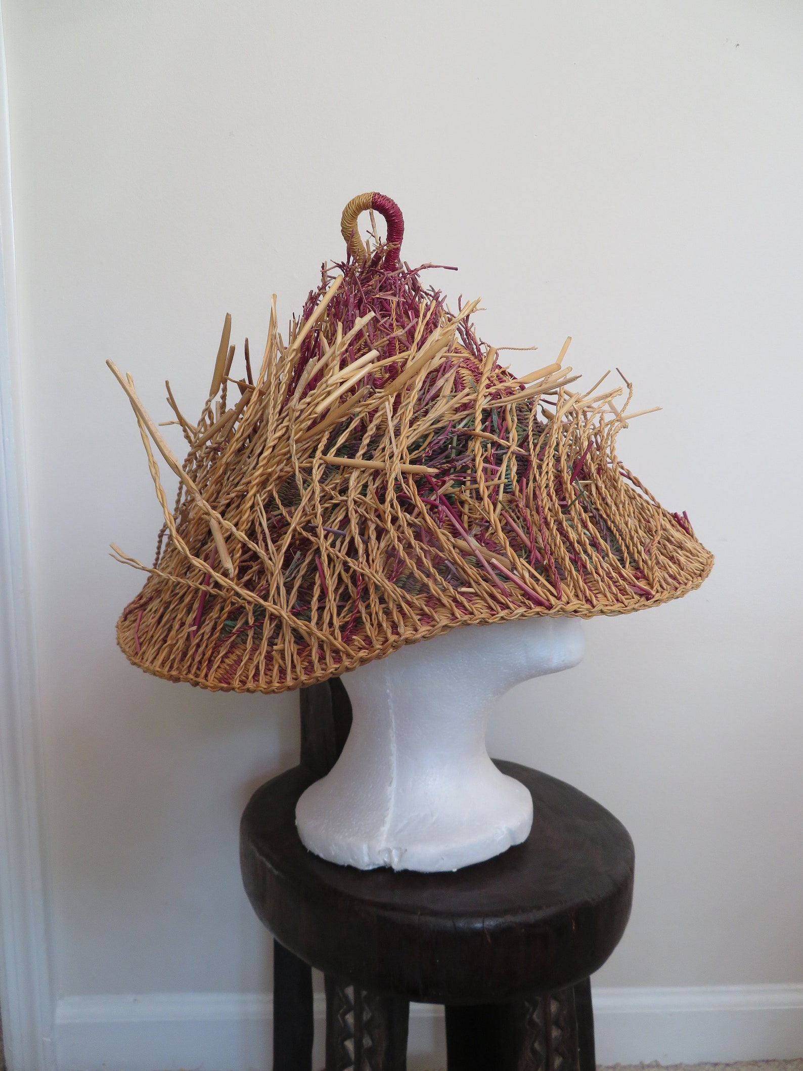 Unique Rare Woven African Straw Grass Hat - Etsy