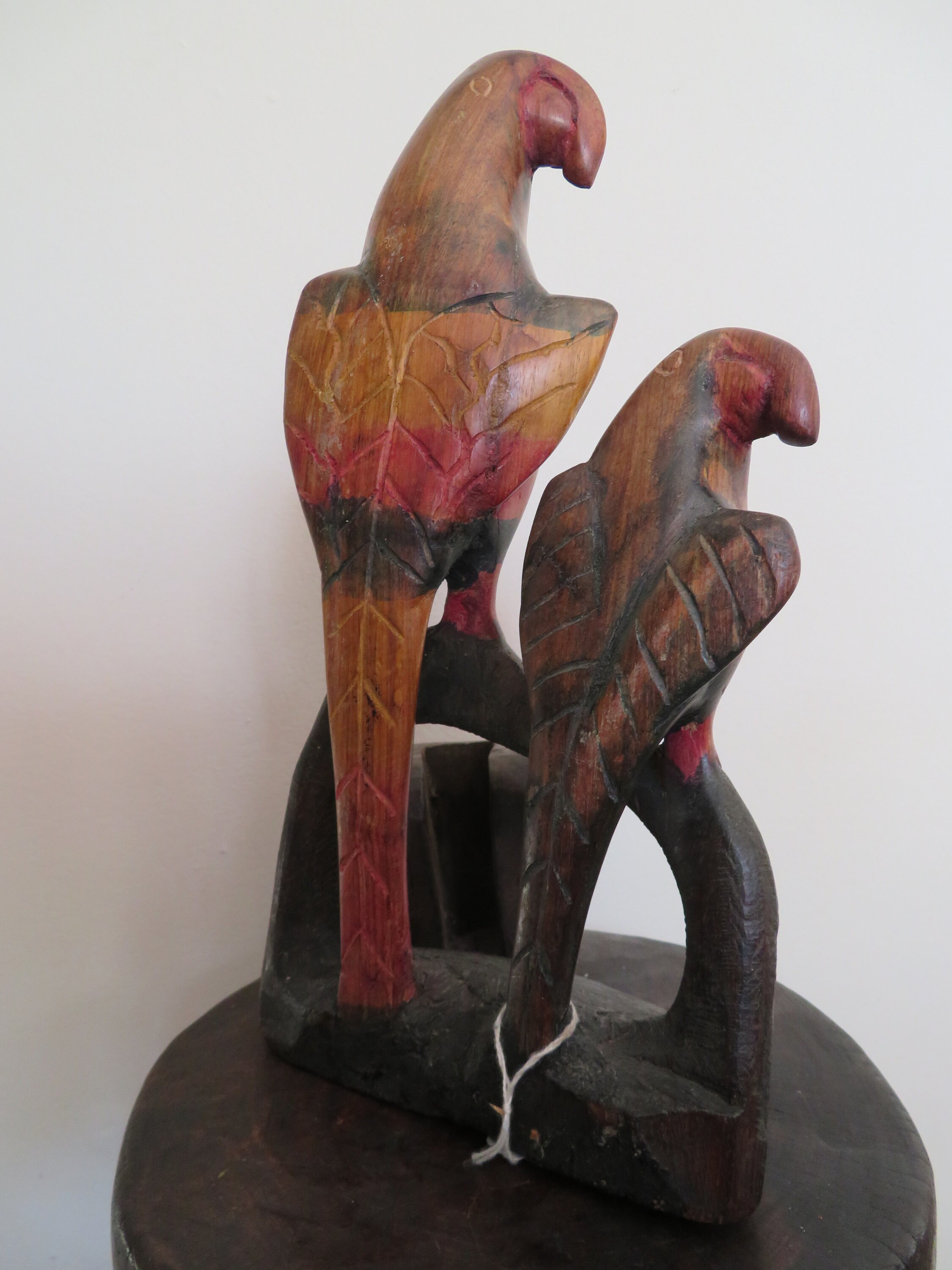 African Hand Carved 2 Parrot Bird Statue - Etsy