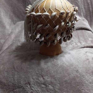 African Cowery Shell Natural Shekere West Hand Held Shaker Gourd Rattle ...