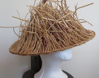 Unique Rare Woven African Straw Grass Hat - Etsy