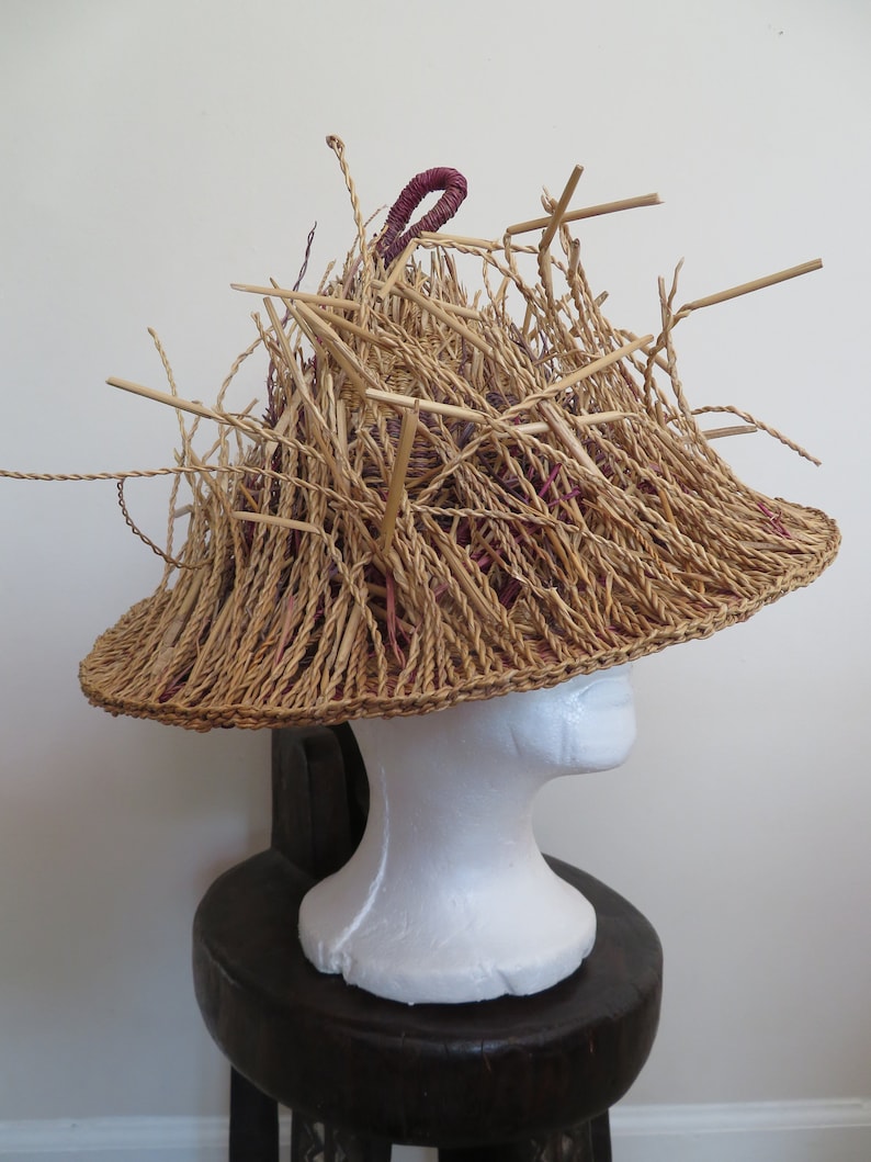 Unique Rare Woven African Straw Grass Hat - Etsy