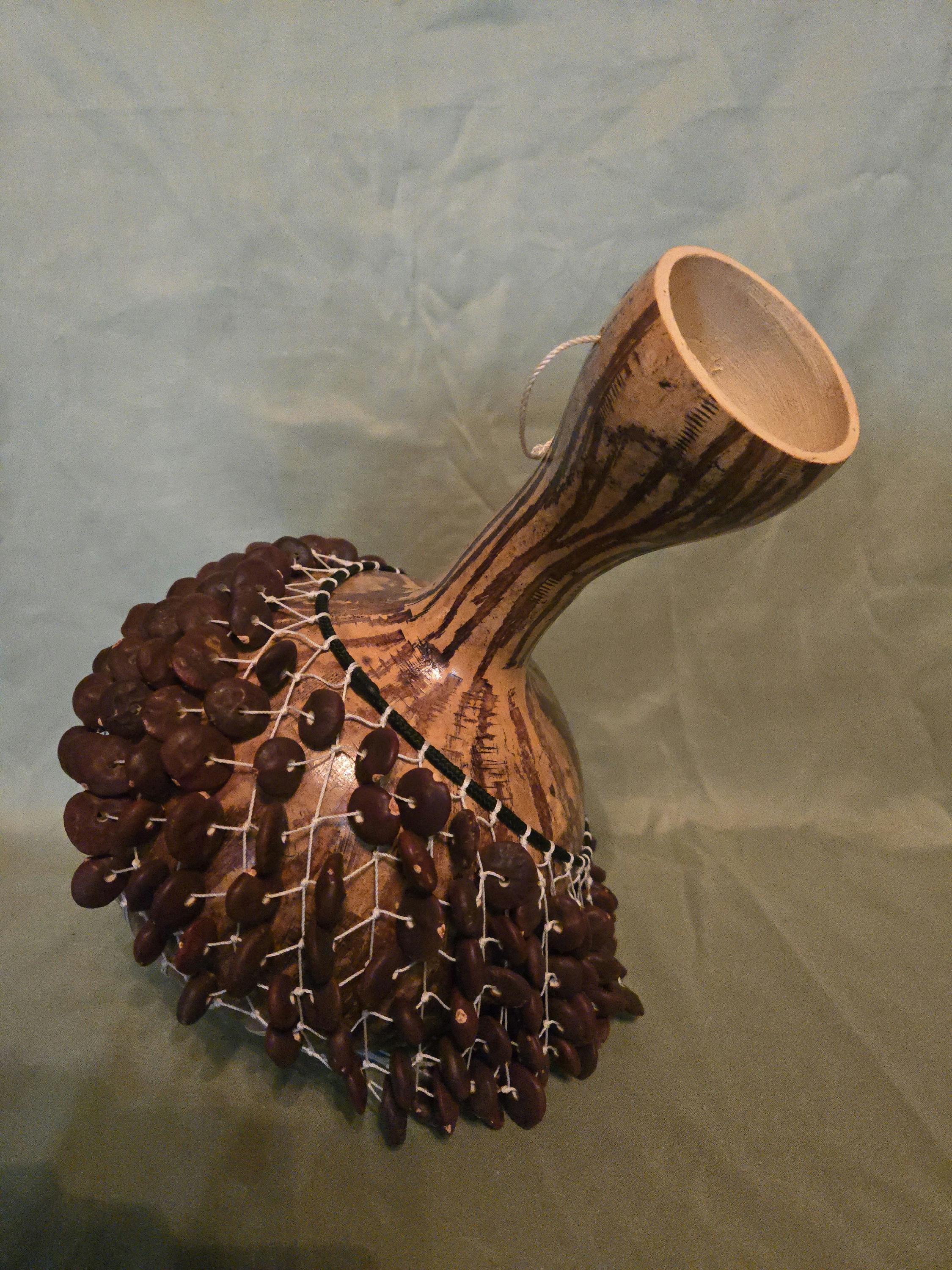 Large African Seed Handheld Shekere Gourd Shell Rattle Musical Shaker ...