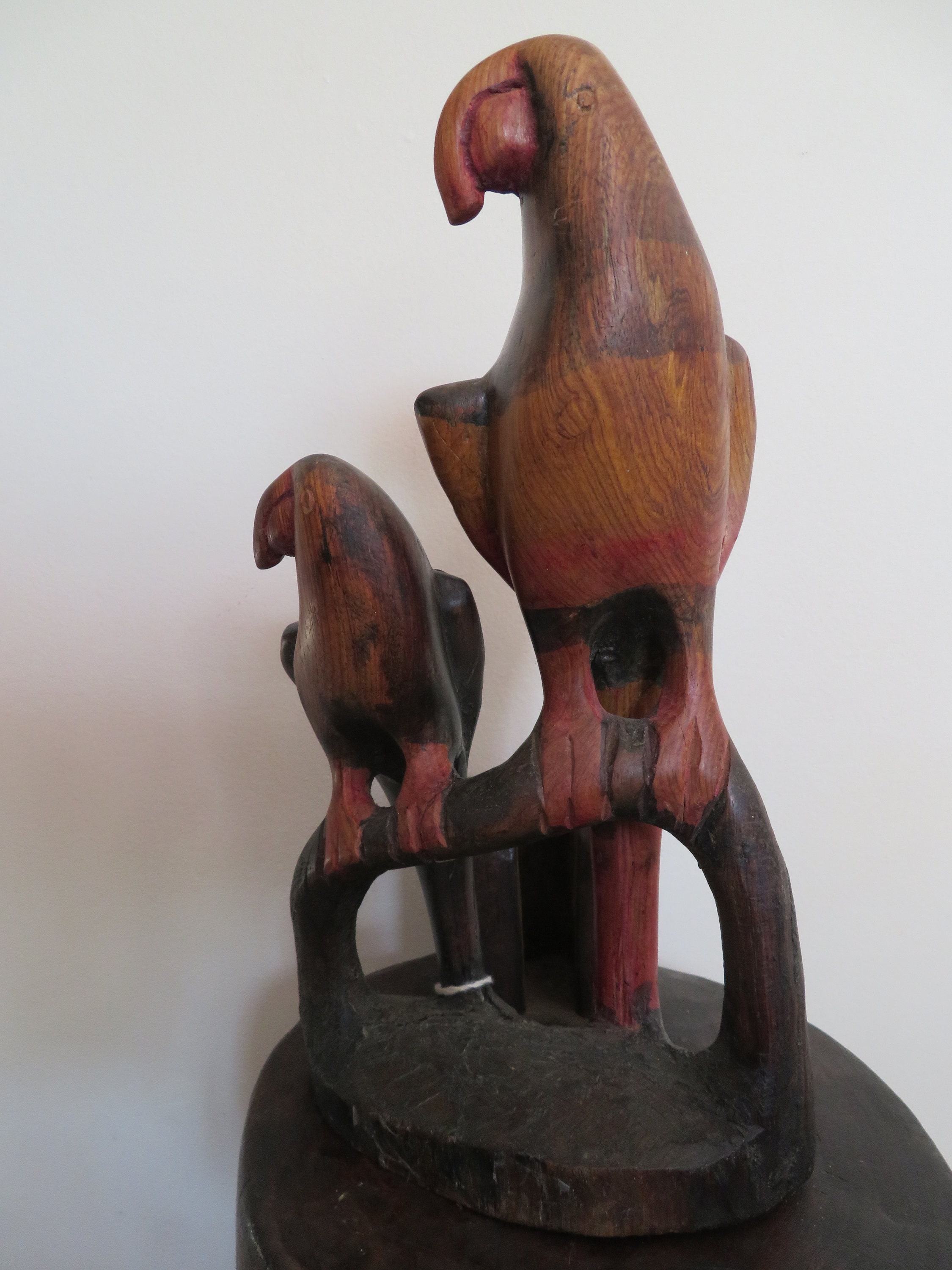 African Hand Carved 2 Parrot Bird Statue - Etsy
