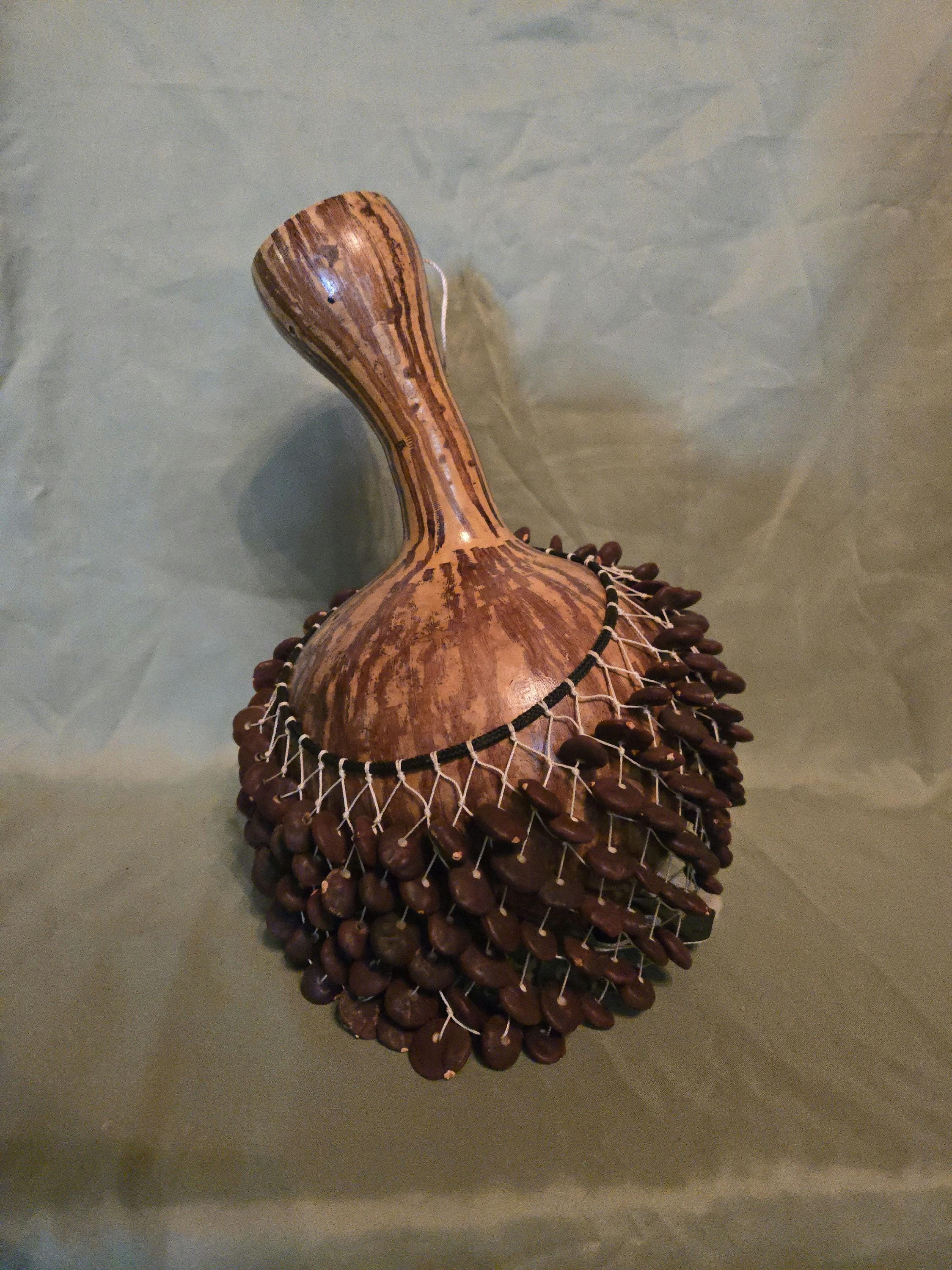 Large African Seed Handheld Shekere Gourd Shell Rattle Musical Shaker ...