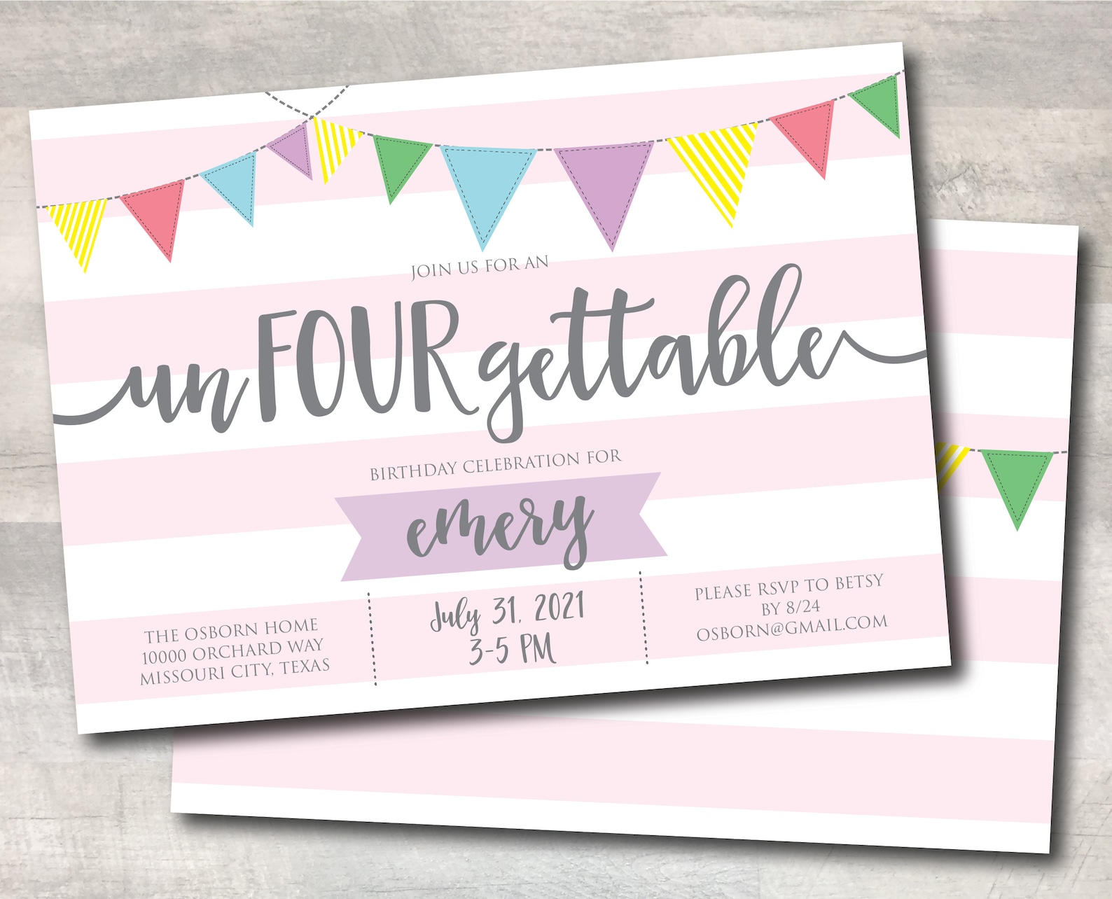 Unfourgettable Birthday Invitation - Rainbow | Digital or Printed ...