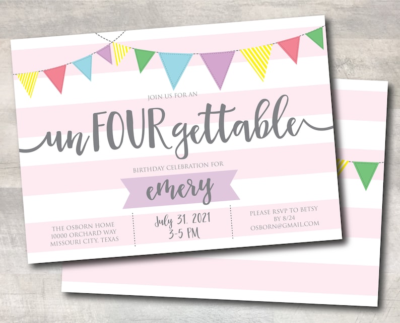 Unfourgettable Birthday Invitation - Rainbow | Digital or Printed ...