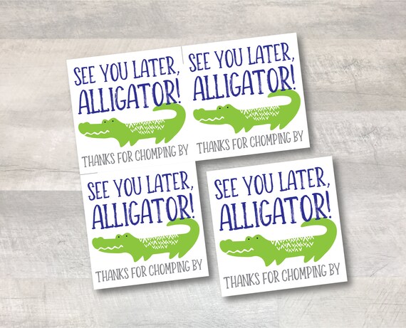 Oh Snap Crocodile Party Printable Favor Tags 3x3 | Etsy