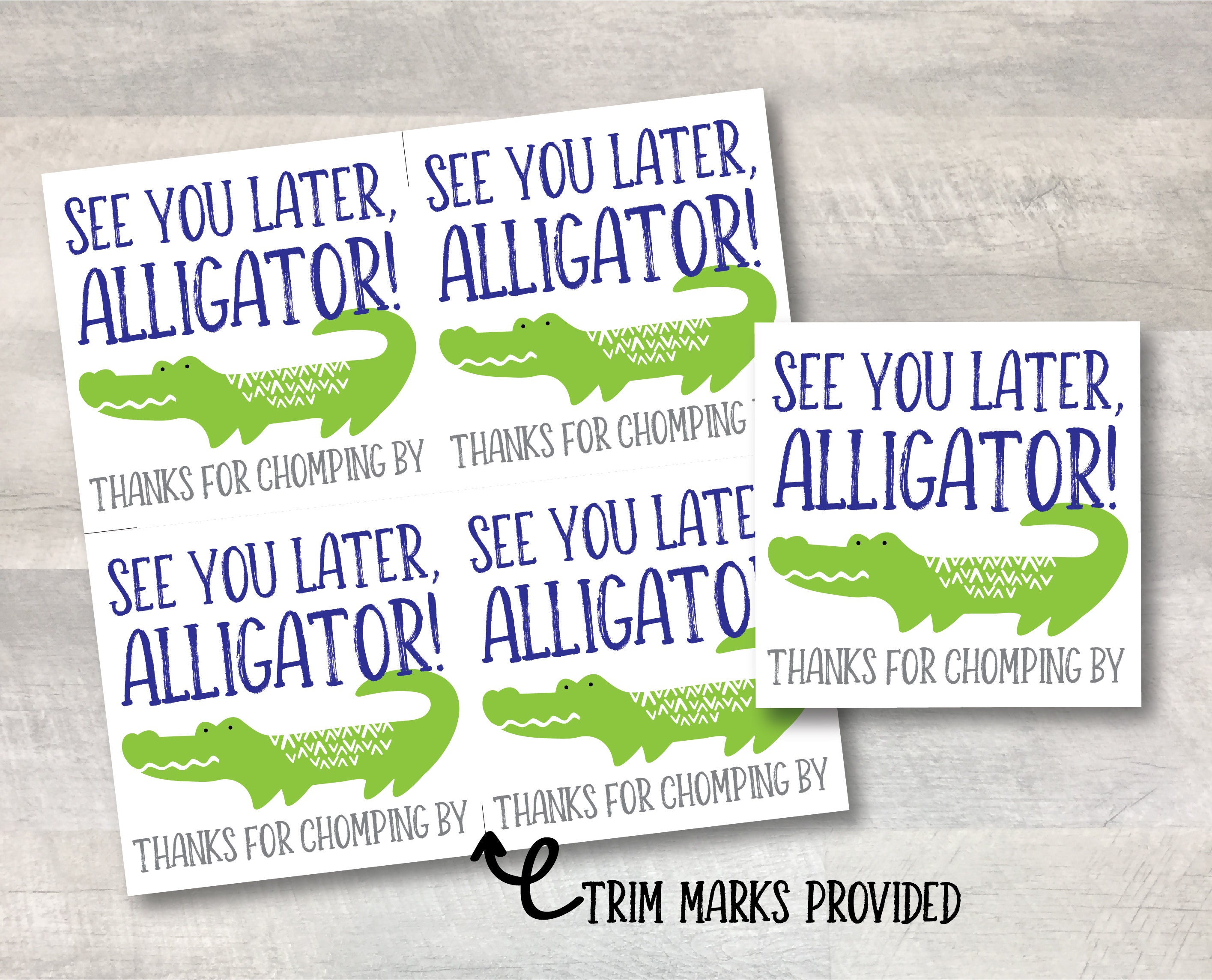 Oh Snap Crocodile Party Printable Favor Tags - 3"x3" | Digital File - Etsy