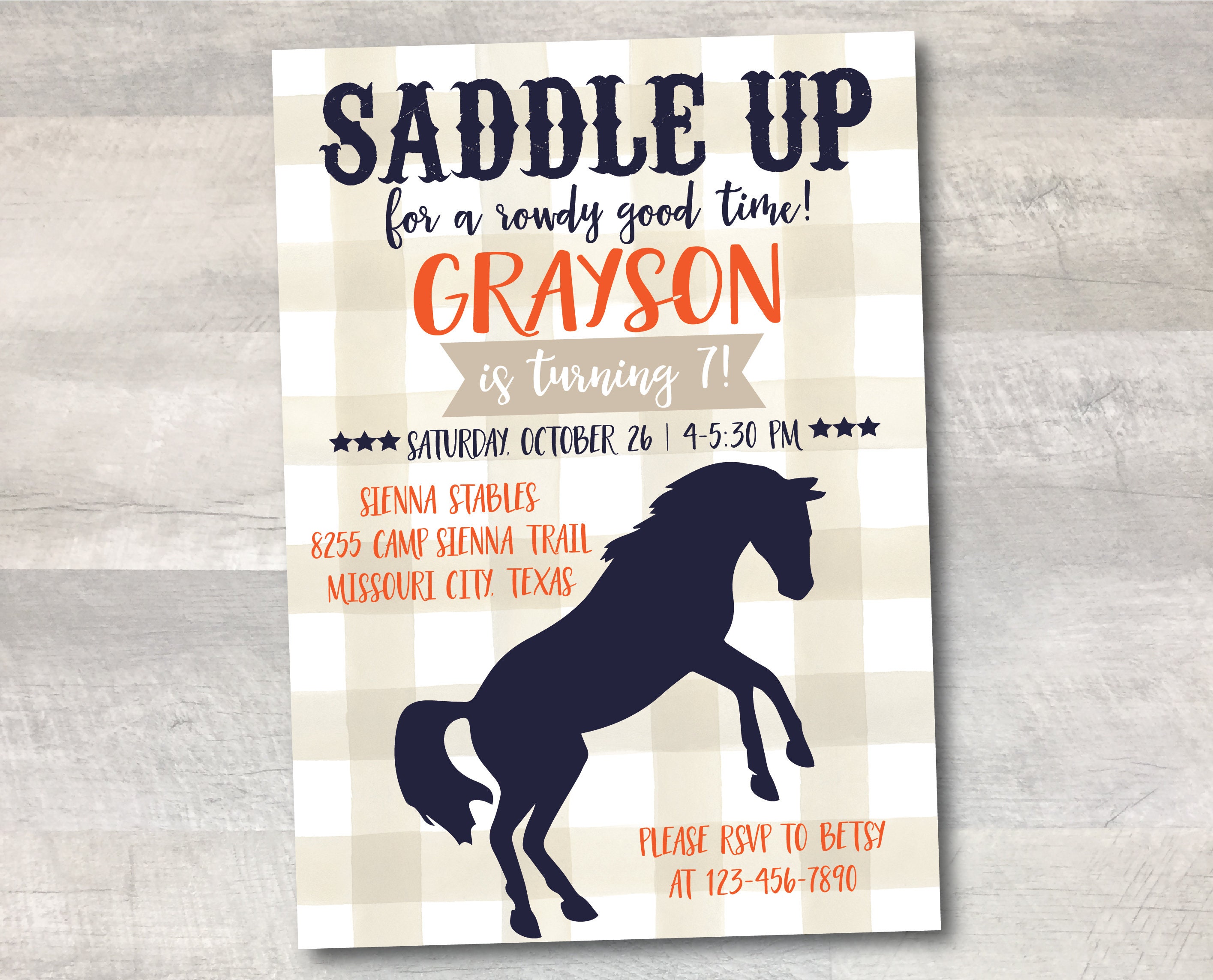 Saddle up Birthday Invitation Horse Birthday Digital Invitation - Etsy