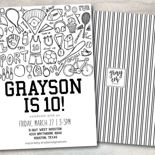 Doodles Invitation - Etsy