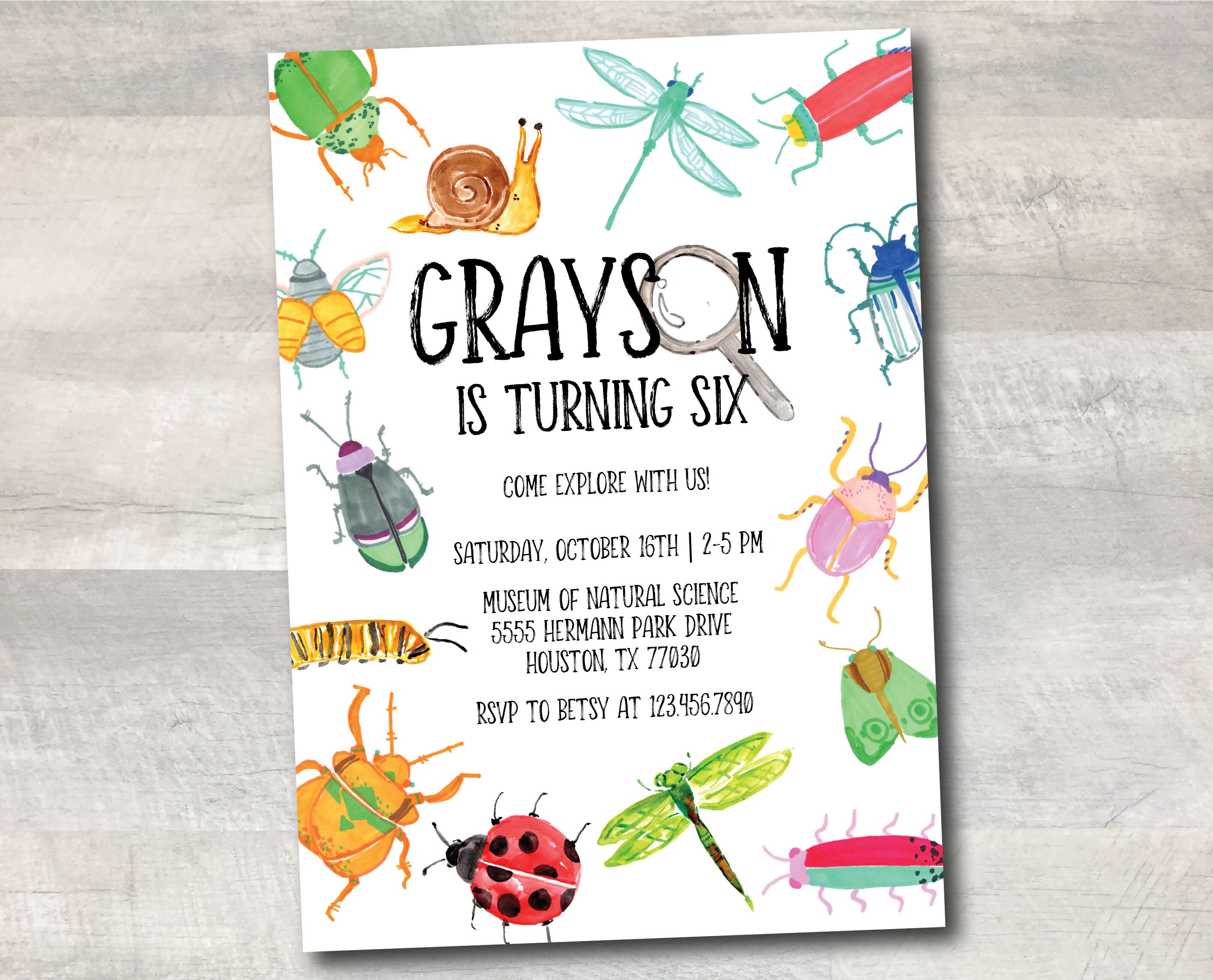 Bug Birthday Invitation Digital or Printed Invitations - Etsy