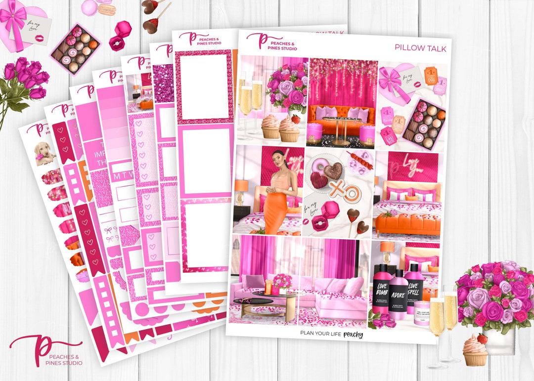 Pillow Talk Vertical Planner Stickers Erin Condren Stickers Weekly ...