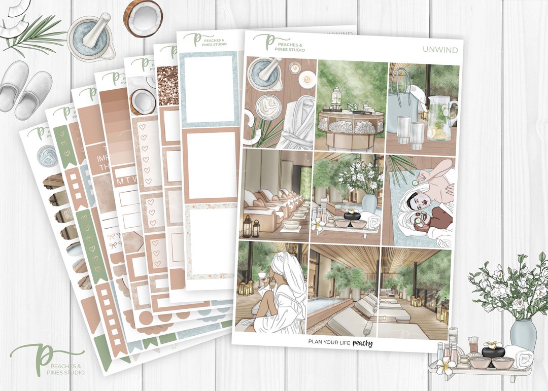Unwind Vertical Planner Stickers Erin Condren Stickers Weekly Planner ...