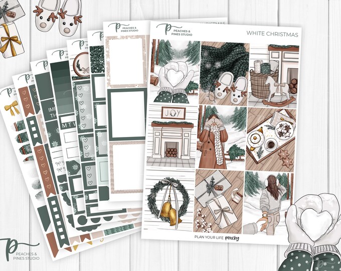 White Christmas - Vertical Planner Stickers | Erin Condren Stickers ...